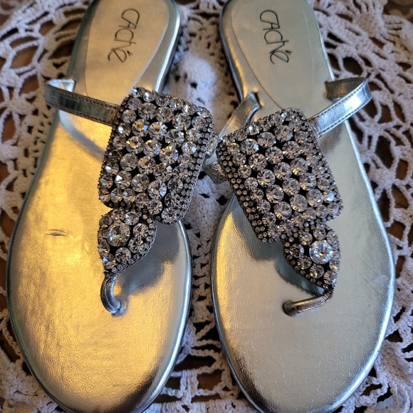 Cache | Shoes | Womens Cache Rhinestone Flip Flops | Poshmark